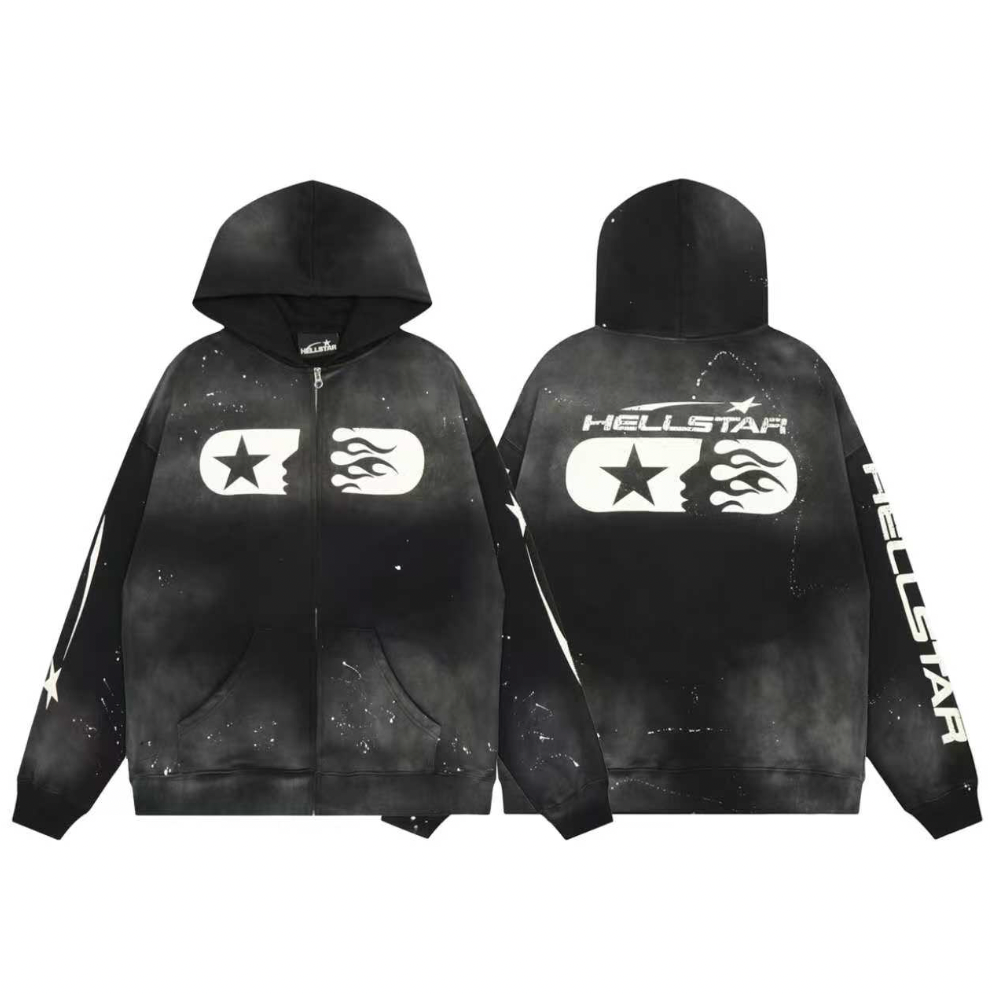 Hellstar Zip-Up Hoodie Black – SteezeSupply